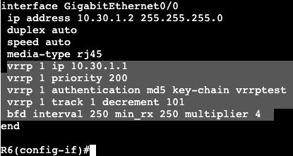 VRRP Configuration